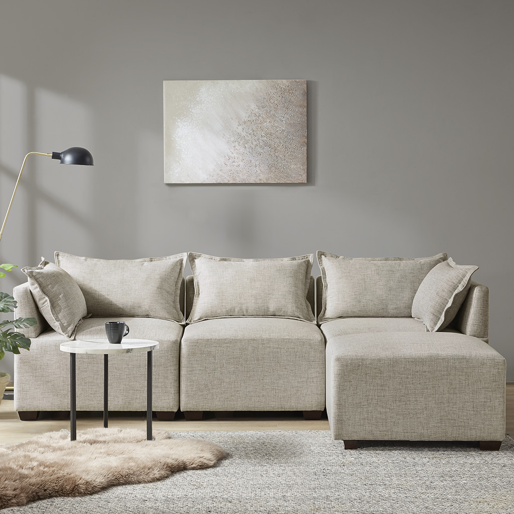 INK IVY Molly Modular Armless Chair Linen